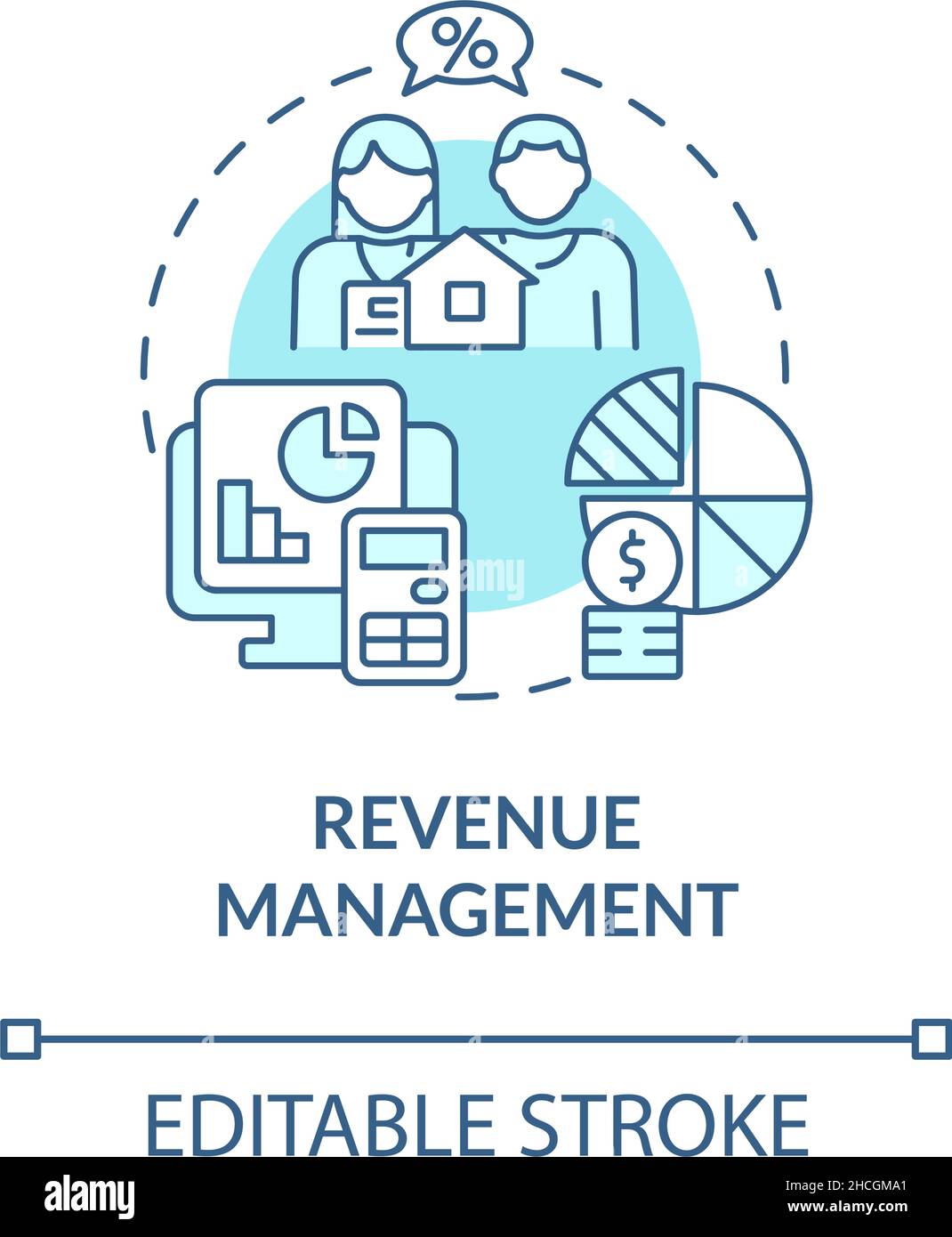 Revenue management turquoise concept icon Stock Vector Image & Art - Alamy