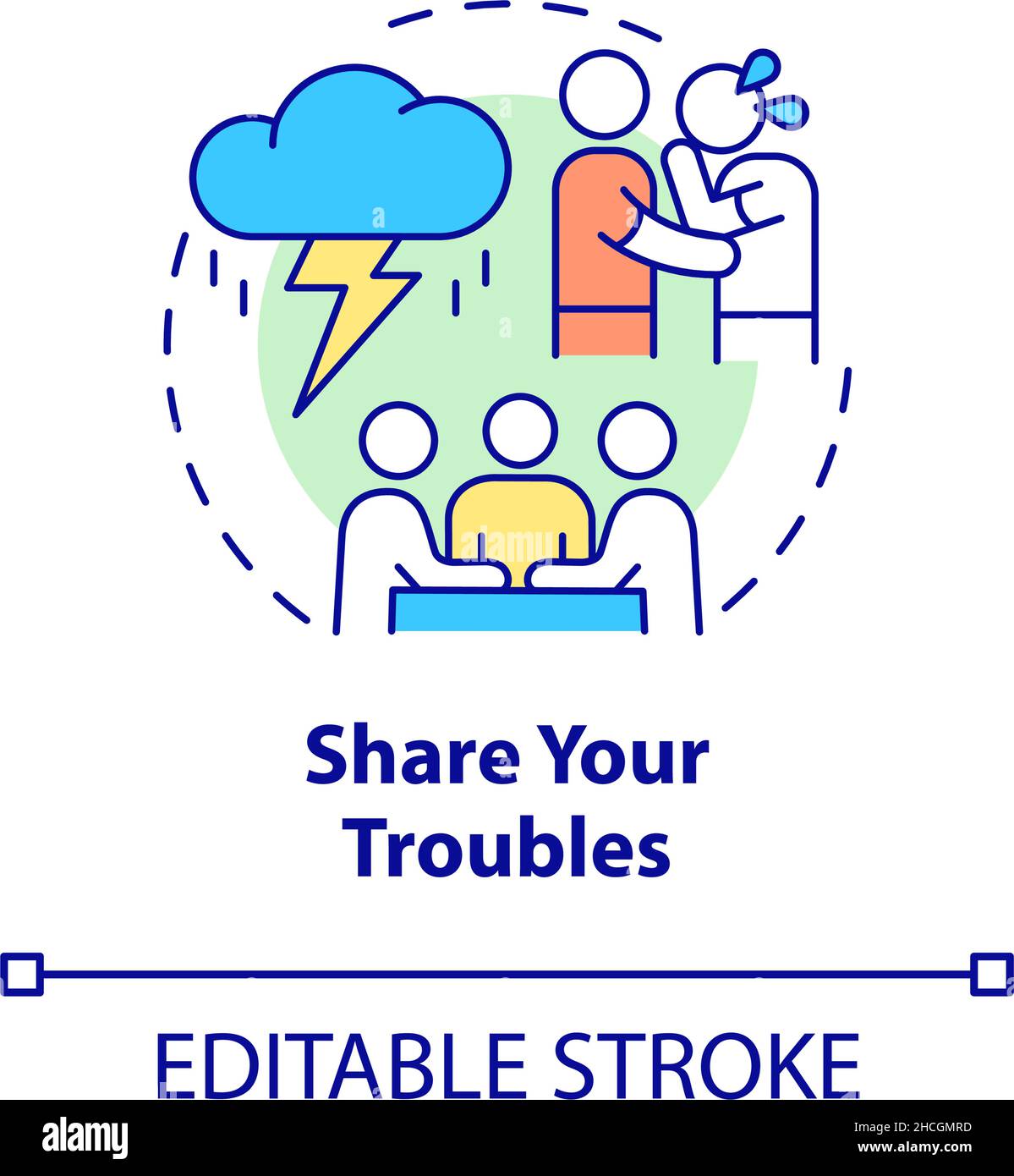 Share your troubles concept icon Stock Vector Image & Art - Alamy