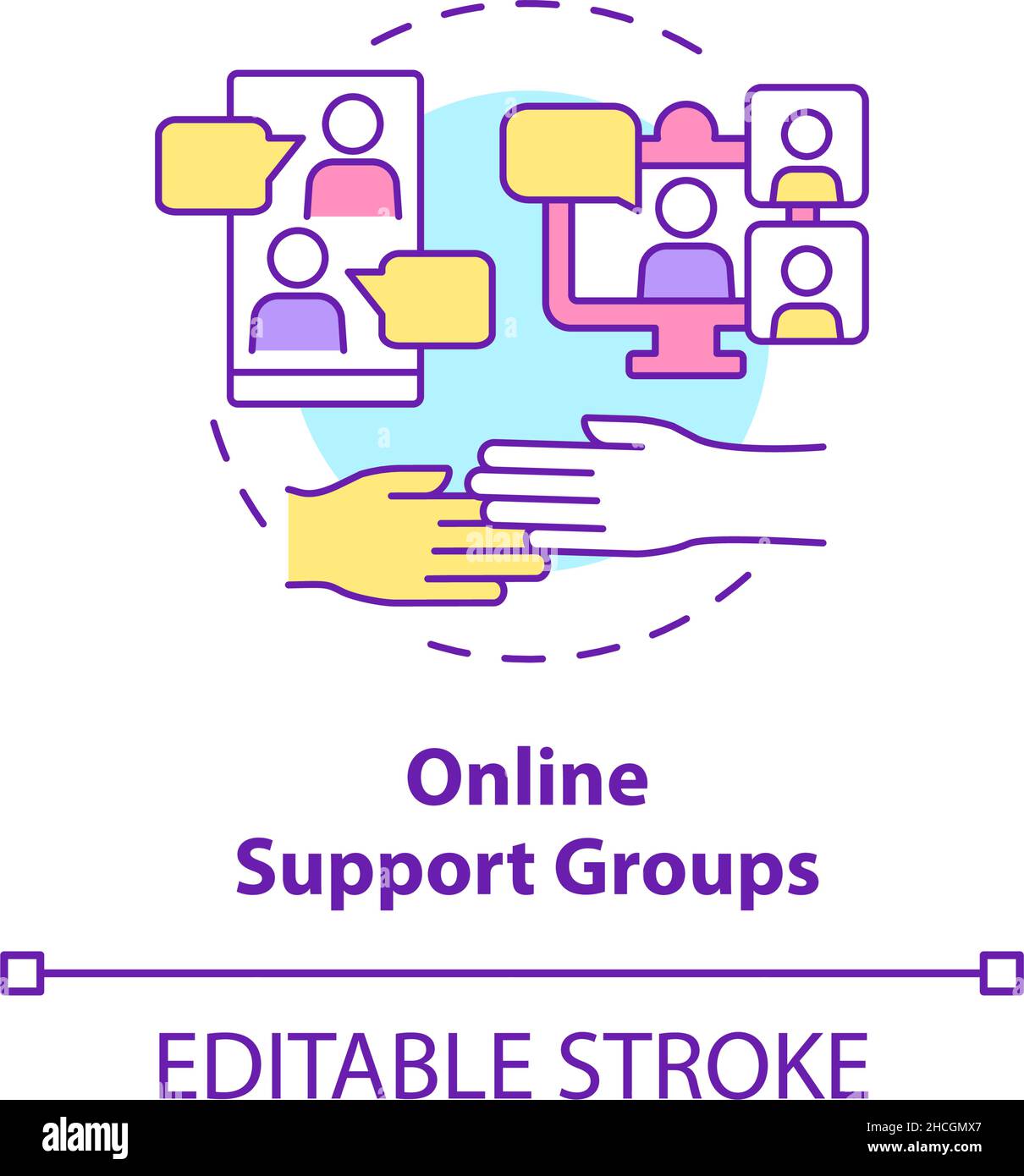 Online support group concept icon Stock Vector Image & Art - Alamy