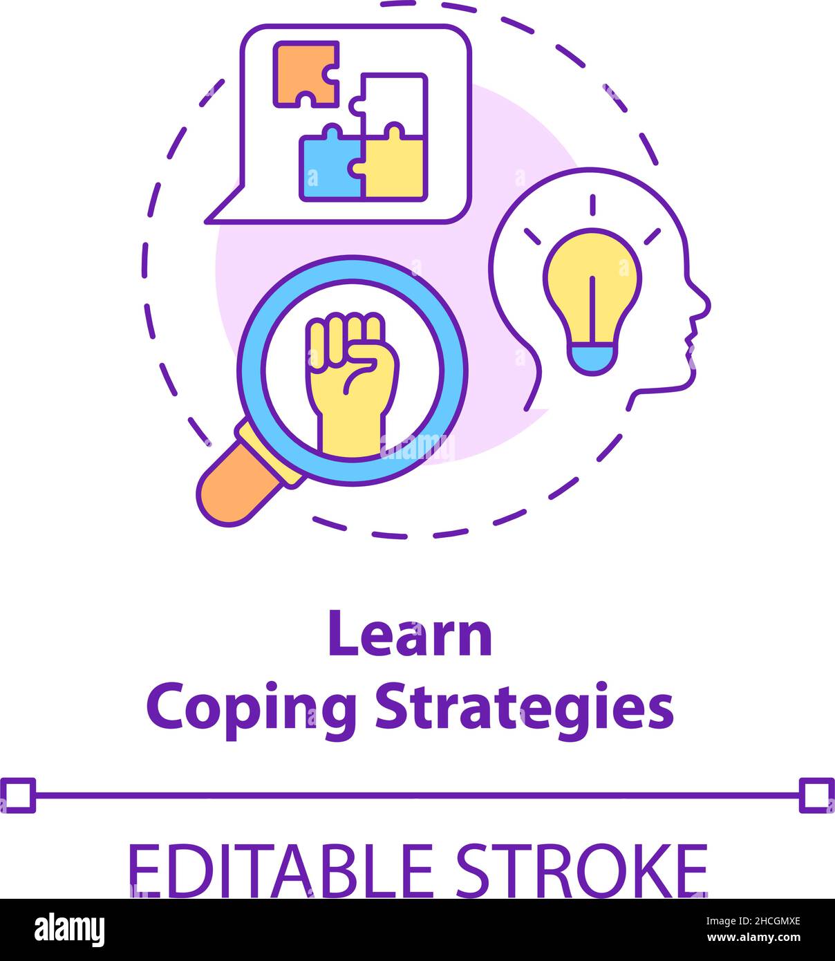 Learn coping strategies concept icon Stock Vector Image & Art - Alamy