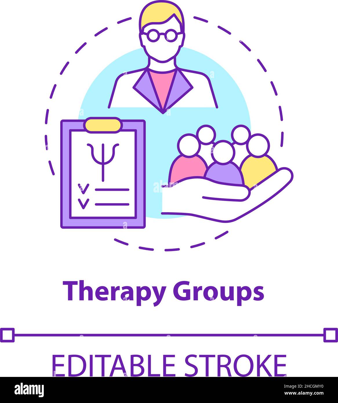 Therapy groups concept icon Stock Vector Image & Art - Alamy