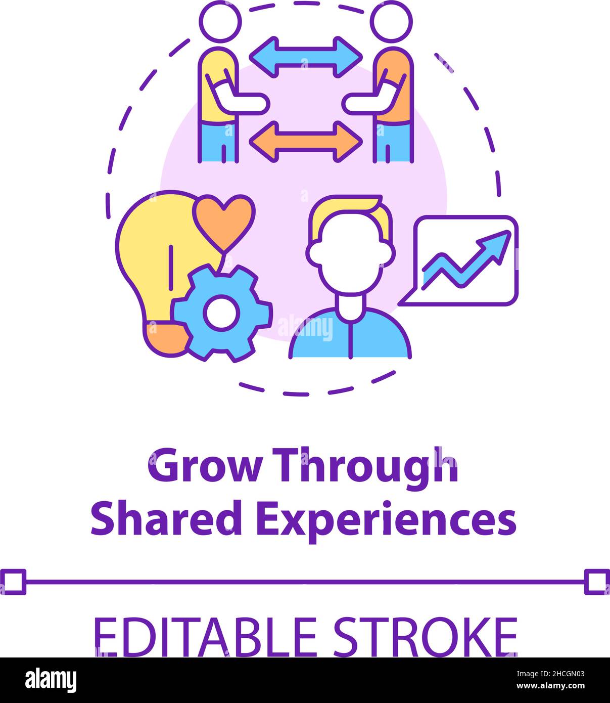 Grow through shared experiences concept icon Stock Vector Image & Art ...