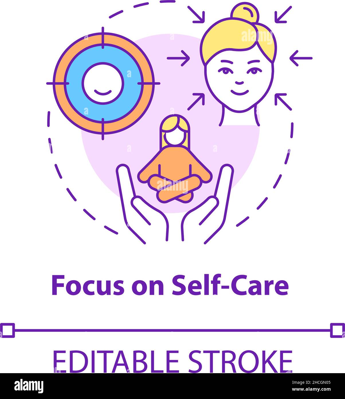 Focus on self care concept icon Stock Vector Image & Art - Alamy