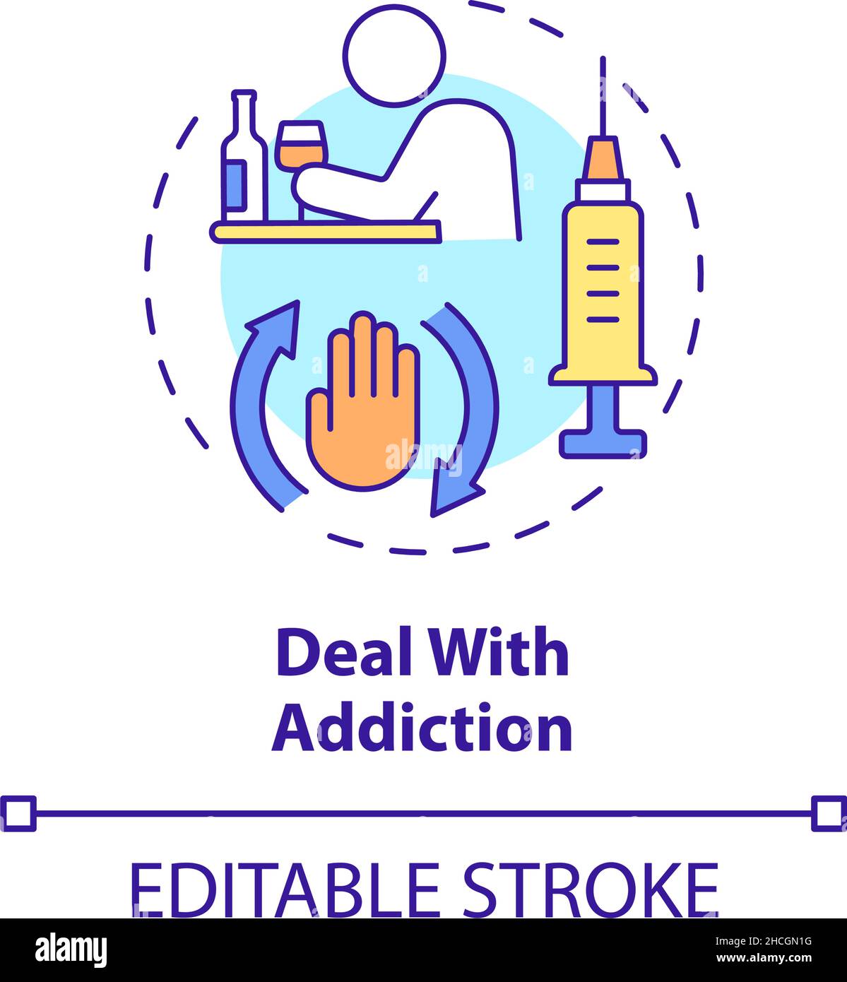 Deal with addiction concept icon Stock Vector Image & Art - Alamy