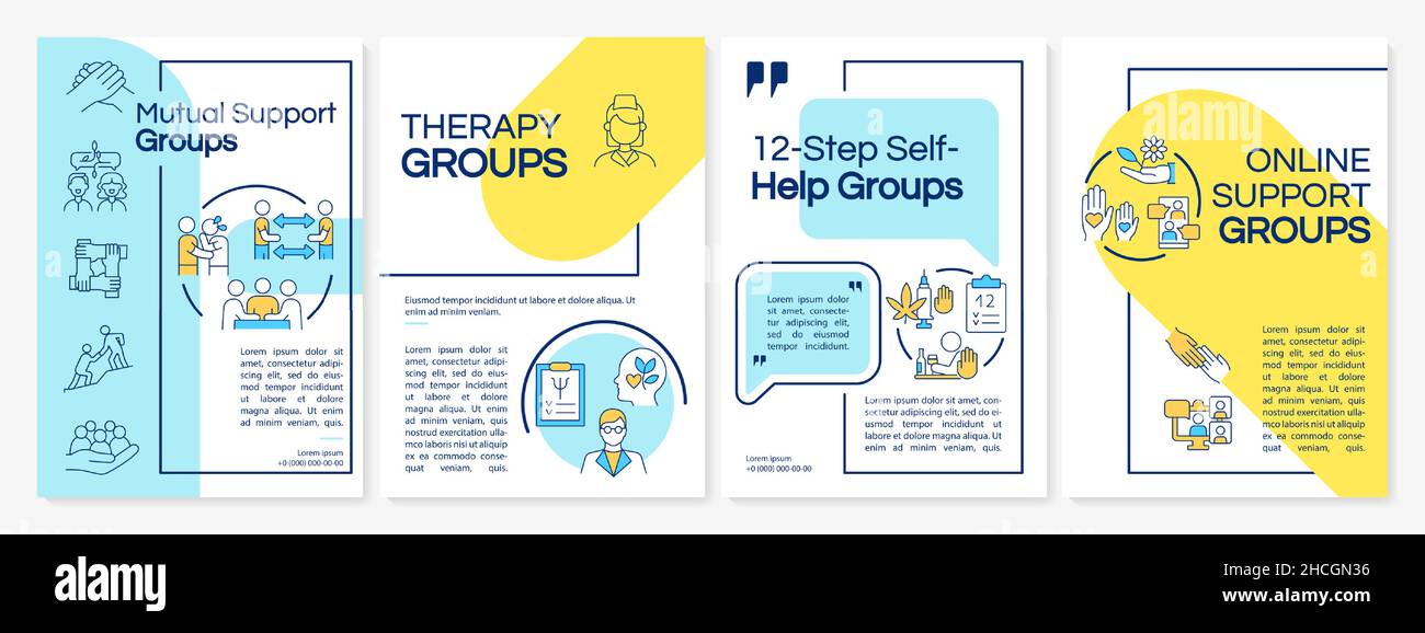 Support groups types blue and yellow brochure template Stock Vector ... Support groups types blue and yellow brochure template Stock Vector ...