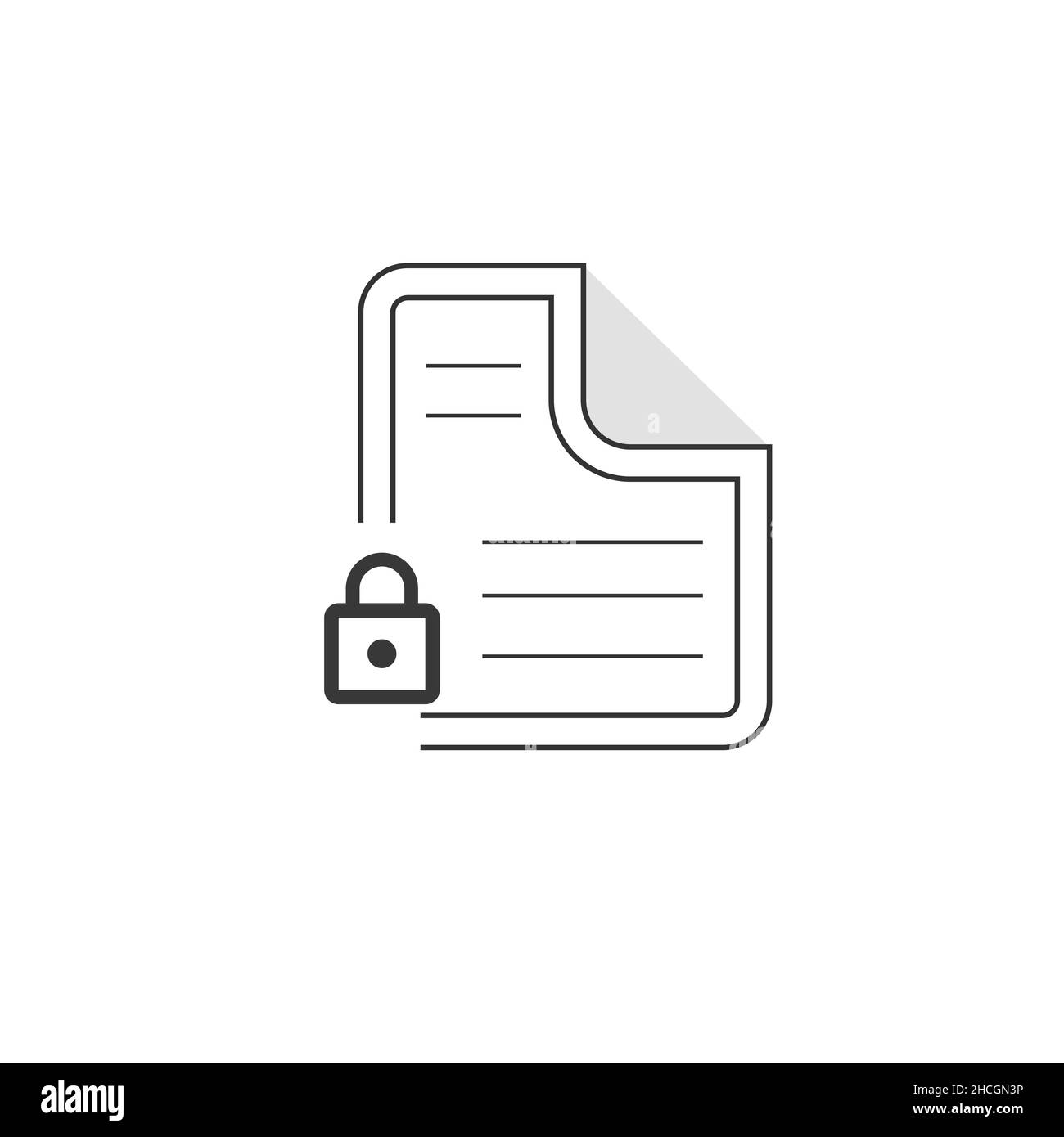 Document file lock locked page icon. Stock Vector illustration isolated ...