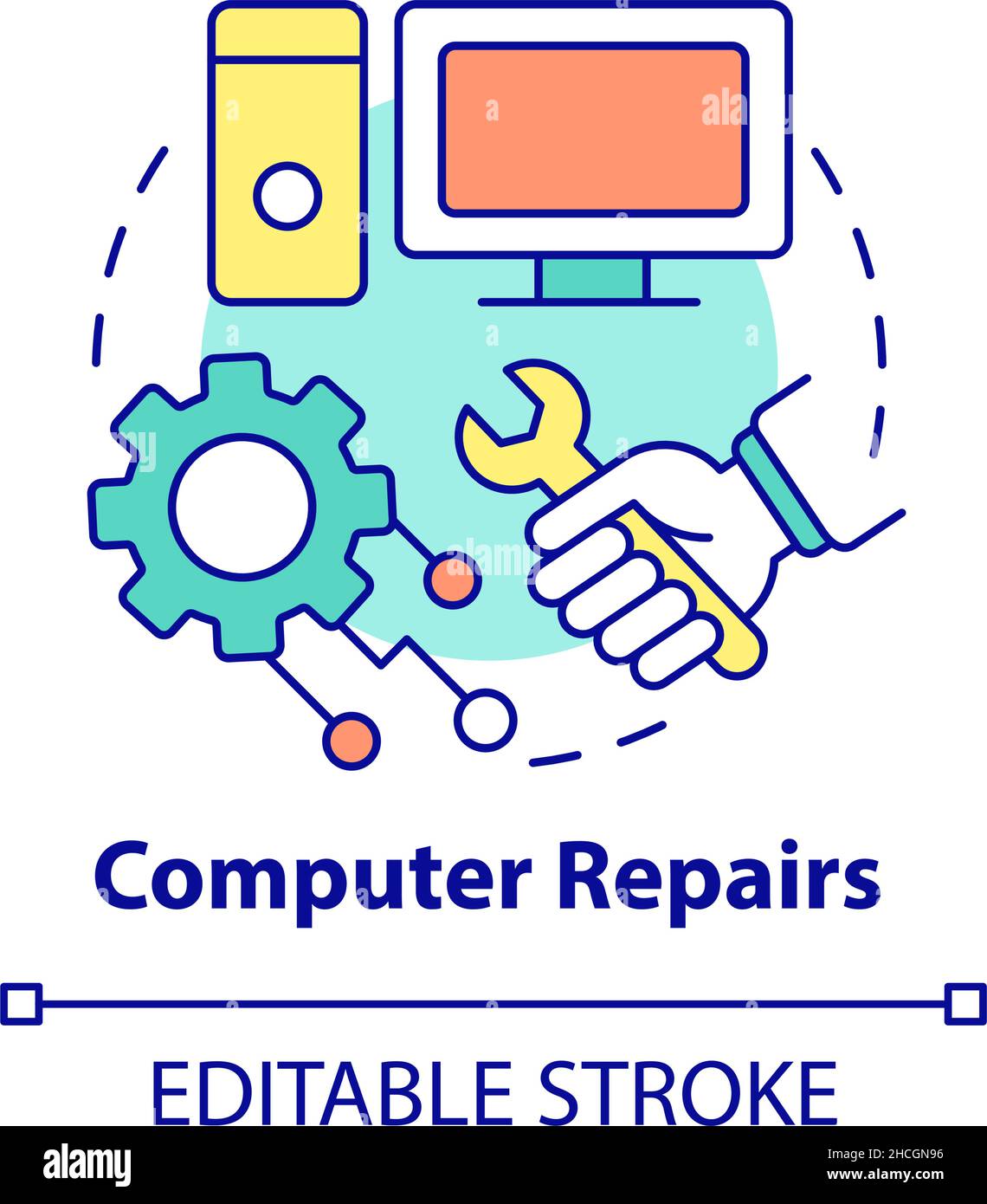 Symbol pc repairs hi-res stock photography and images - Alamy