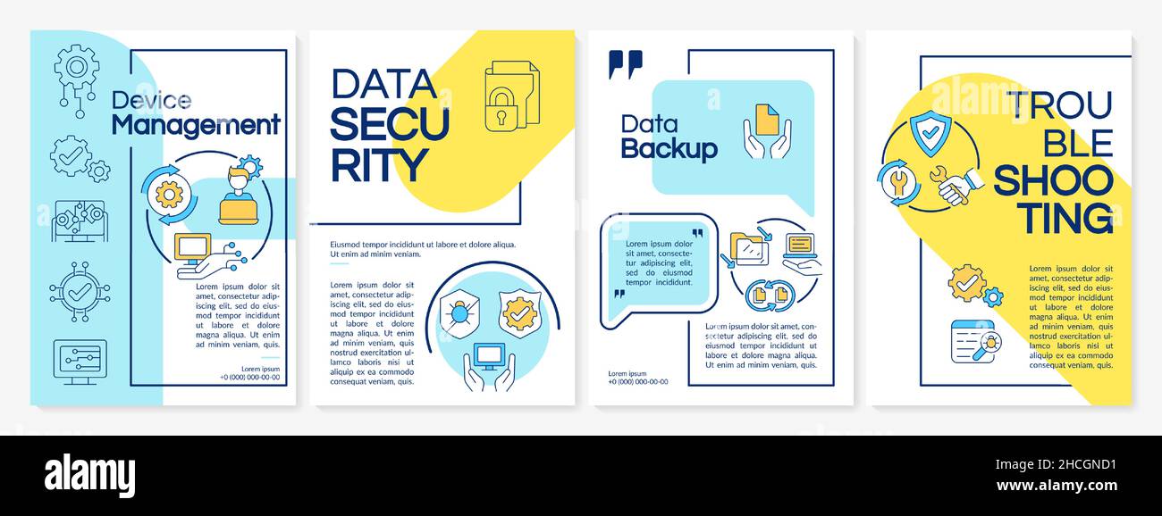 Computer services blue and yellow brochure template Stock Vector Image ...