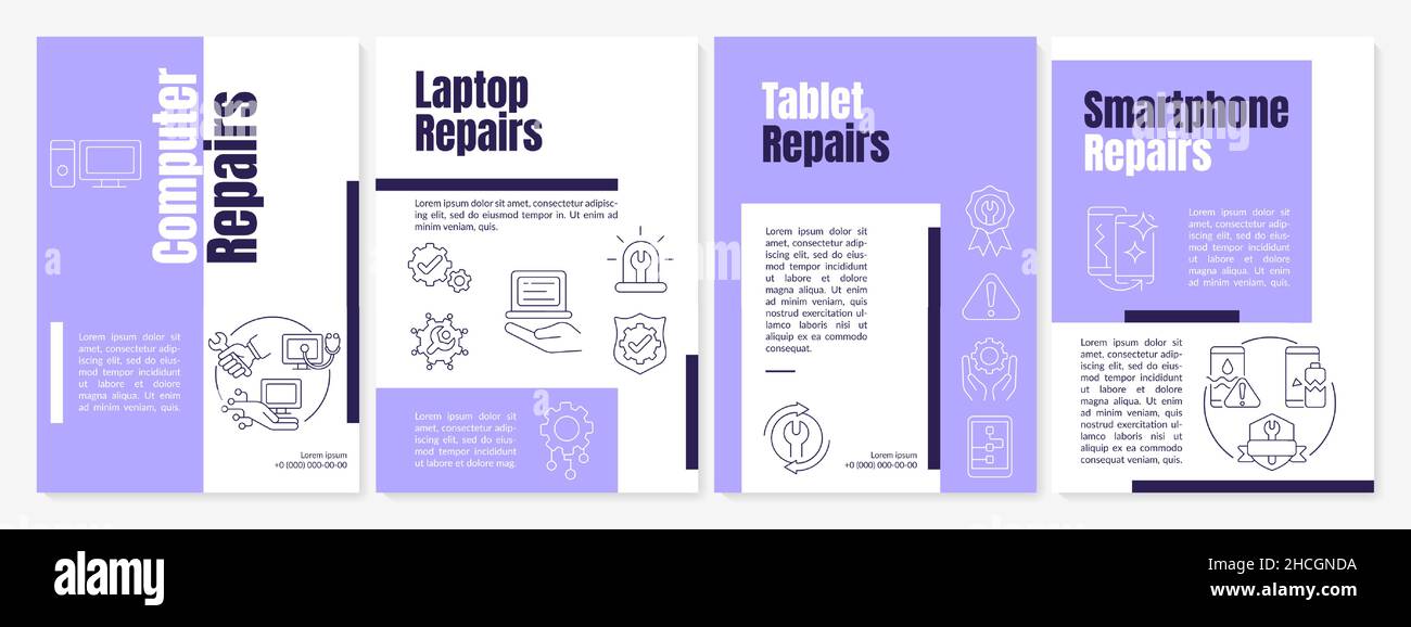 Repair services purple brochure template Stock Vector Image & Art - Alamy