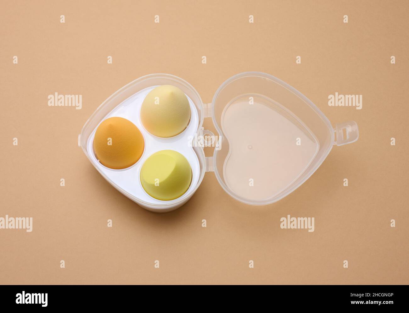 oval new egg-shaped sponges for cosmetics and foundation, top view ...