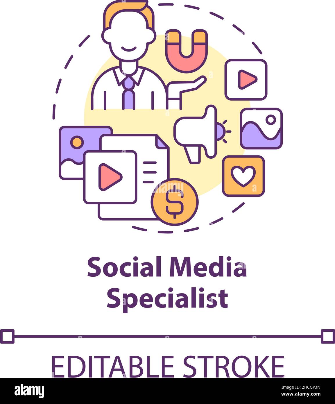 Social media specialist concept icon Stock Vector Image & Art - Alamy