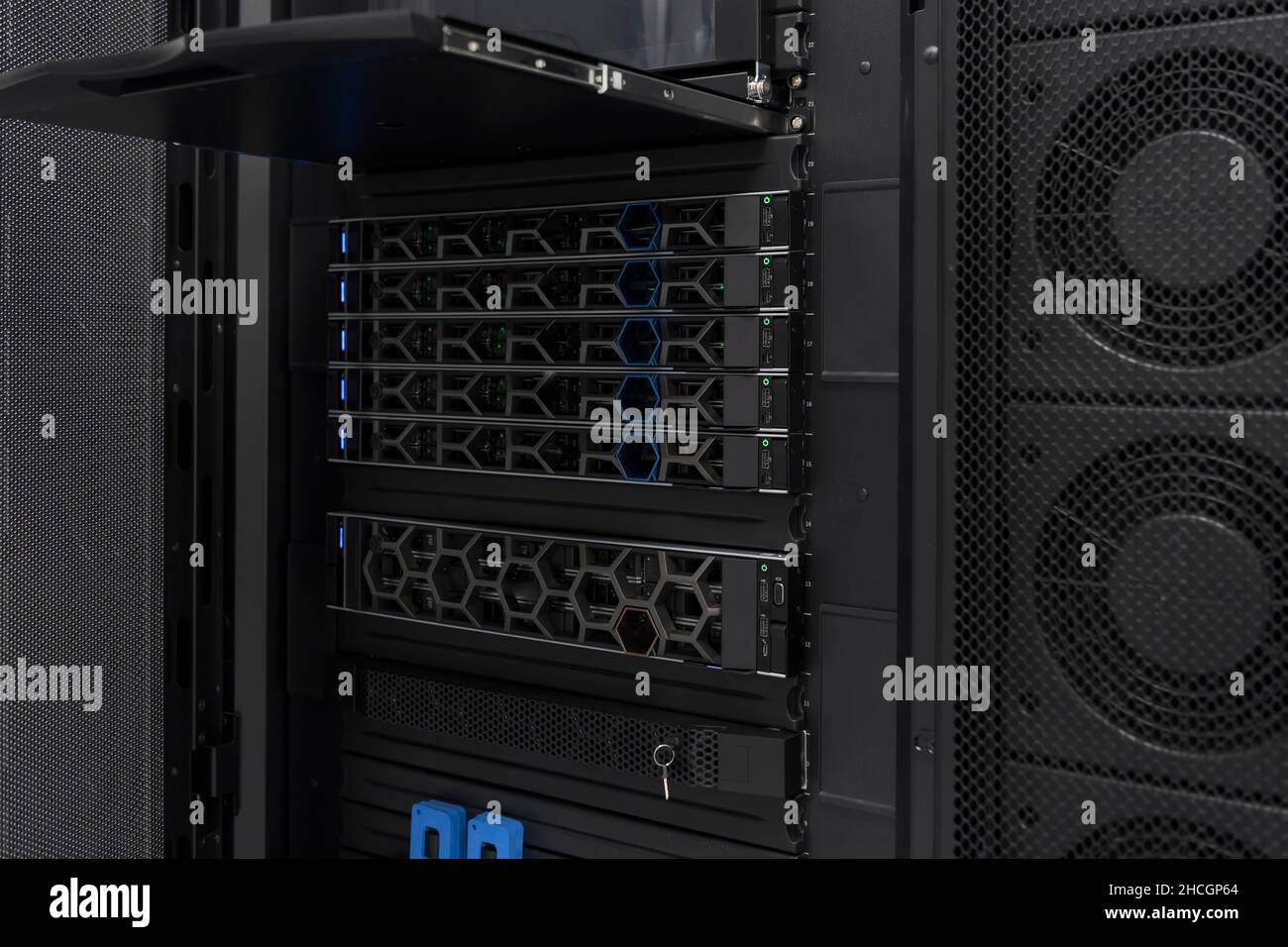 Data Center With Multiple Rows of Fully Operational Server Racks ...