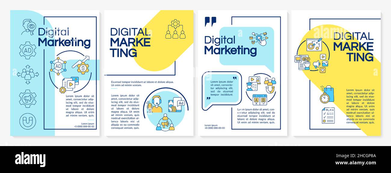 Digital marketing blue and yellow template Stock Vector Image & Art - Alamy