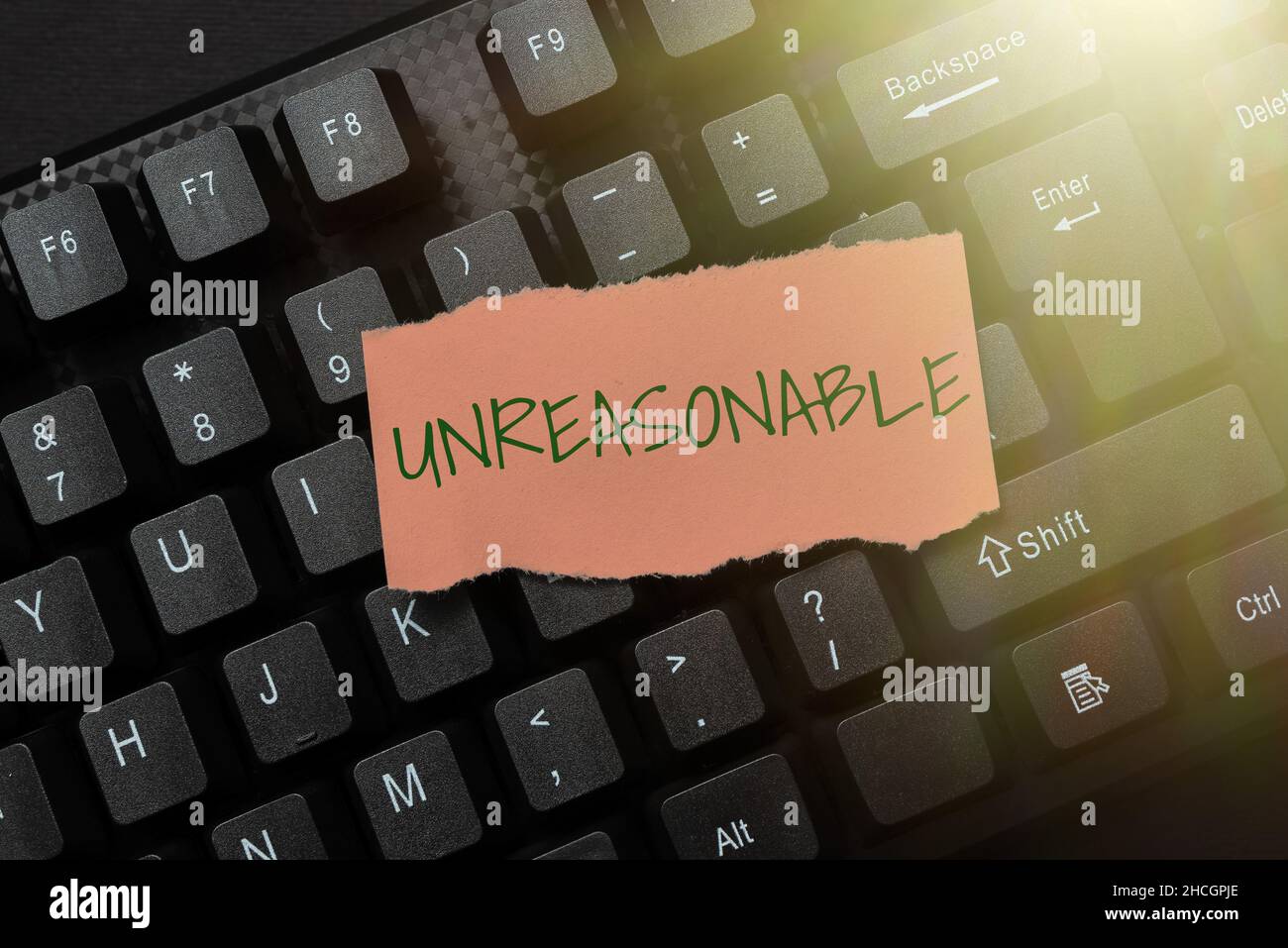 Hand writing sign Unreasonable. Business idea Beyond the limits of ...