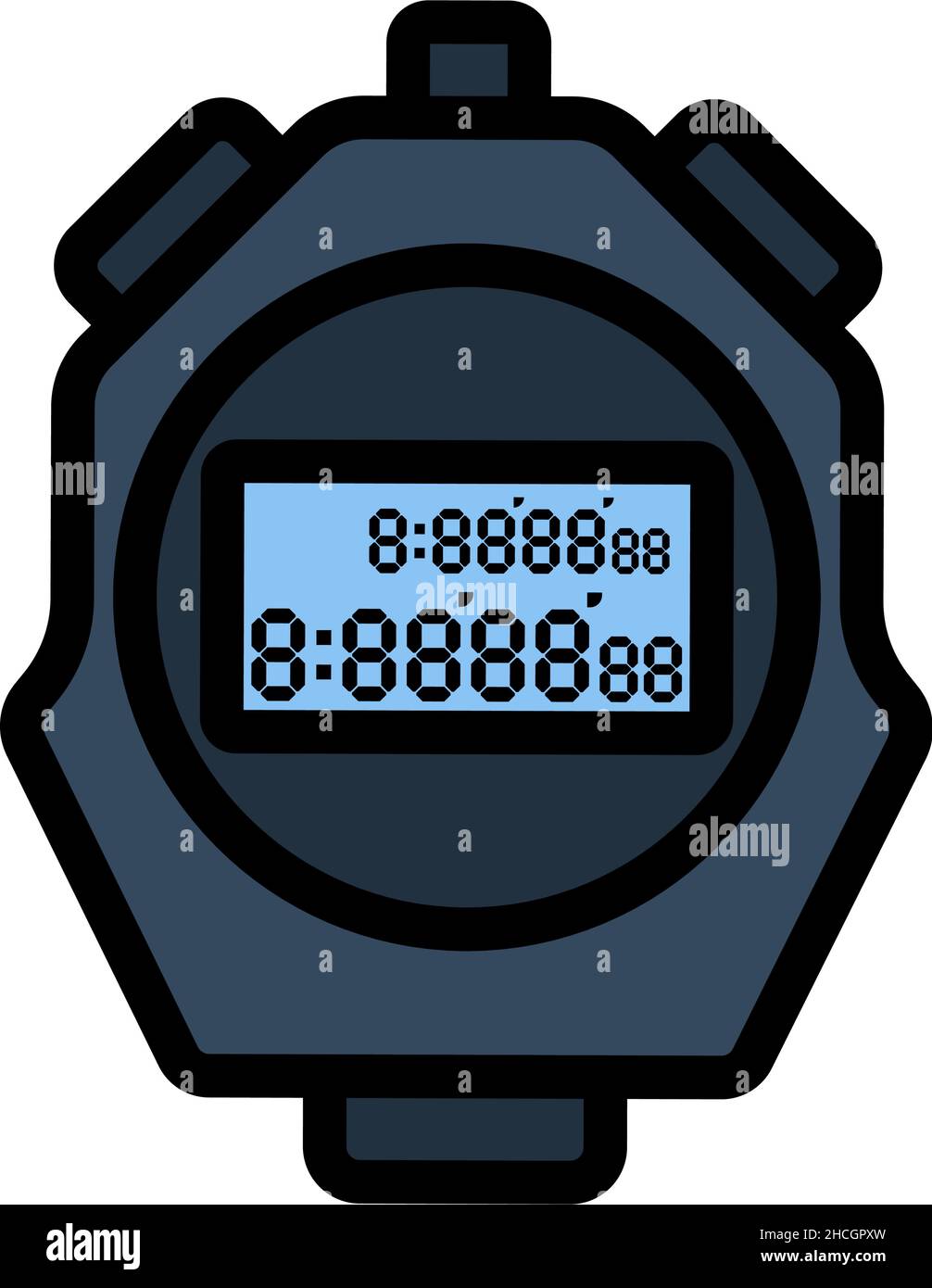 Icon Of Stopwatch. Editable Bold Outline With Color Fill Design. Vector ...