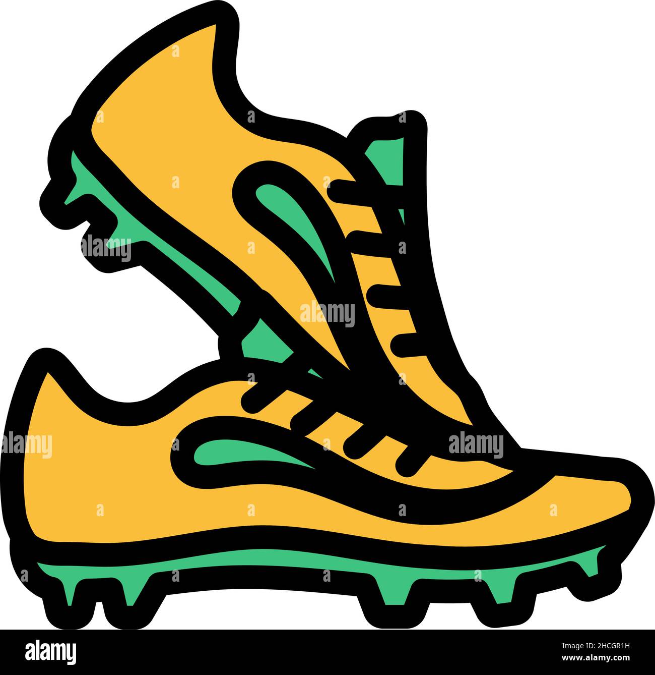 Icon Of Football Boots. Editable Bold Outline With Color Fill Design ...