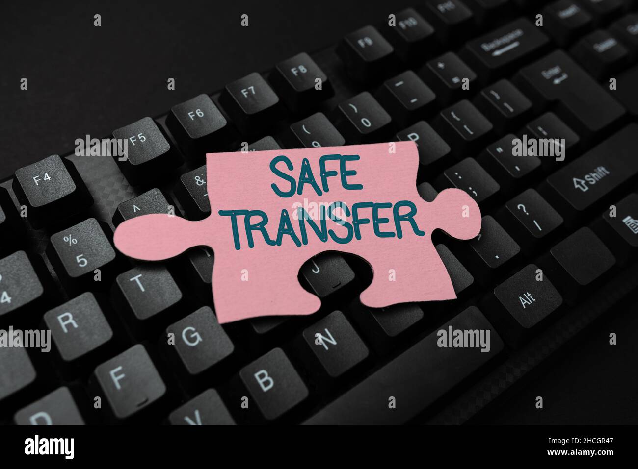 Handwriting text Safe Transfer. Concept meaning Wire Transfers ...