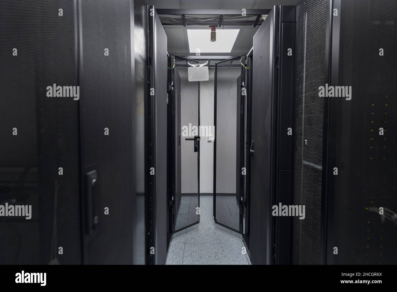 Data Center With Multiple Rows of Fully Operational Server Racks ...