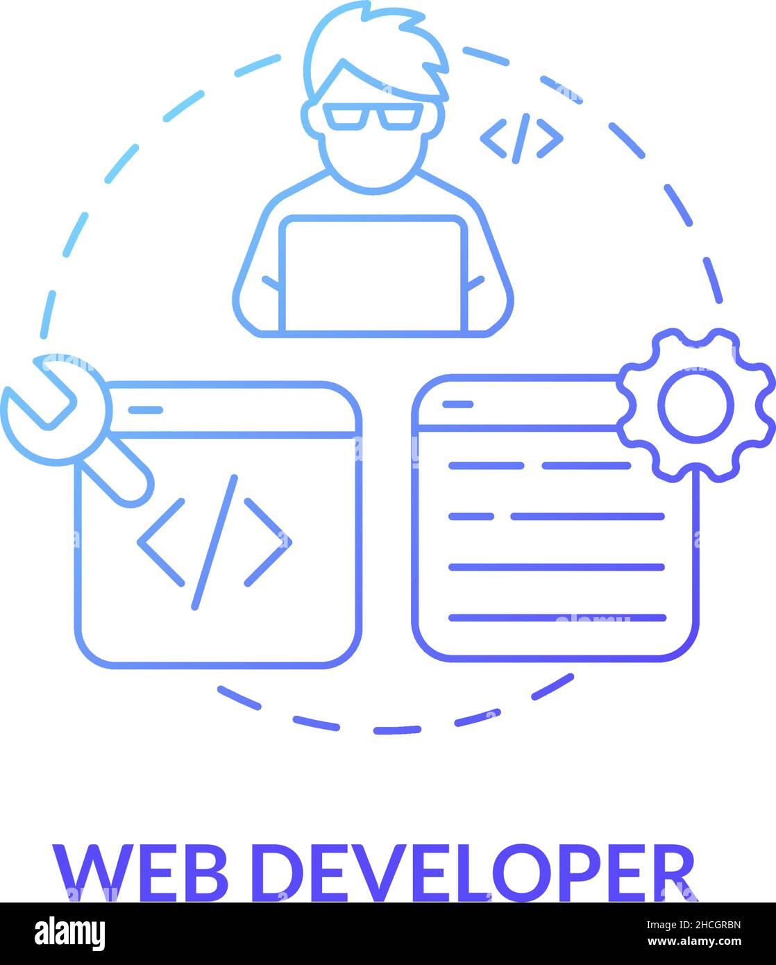 Web developer blue gradient concept icon Stock Vector Image & Art - Alamy