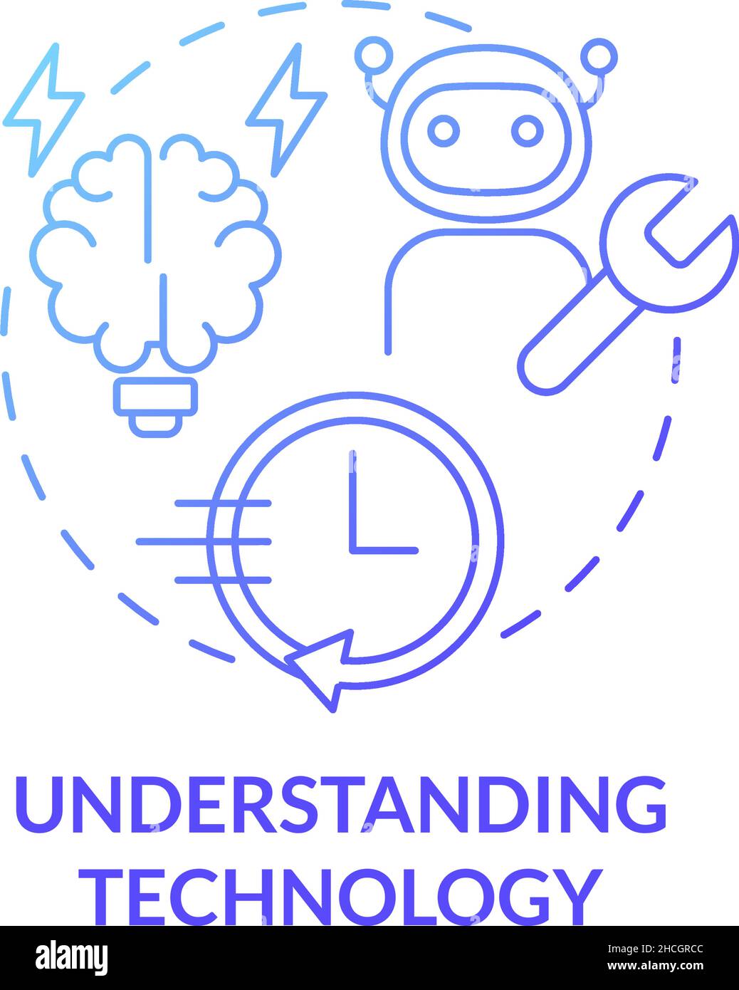 Understanding technology blue gradient concept icon Stock Vector Image & Art - Alamy