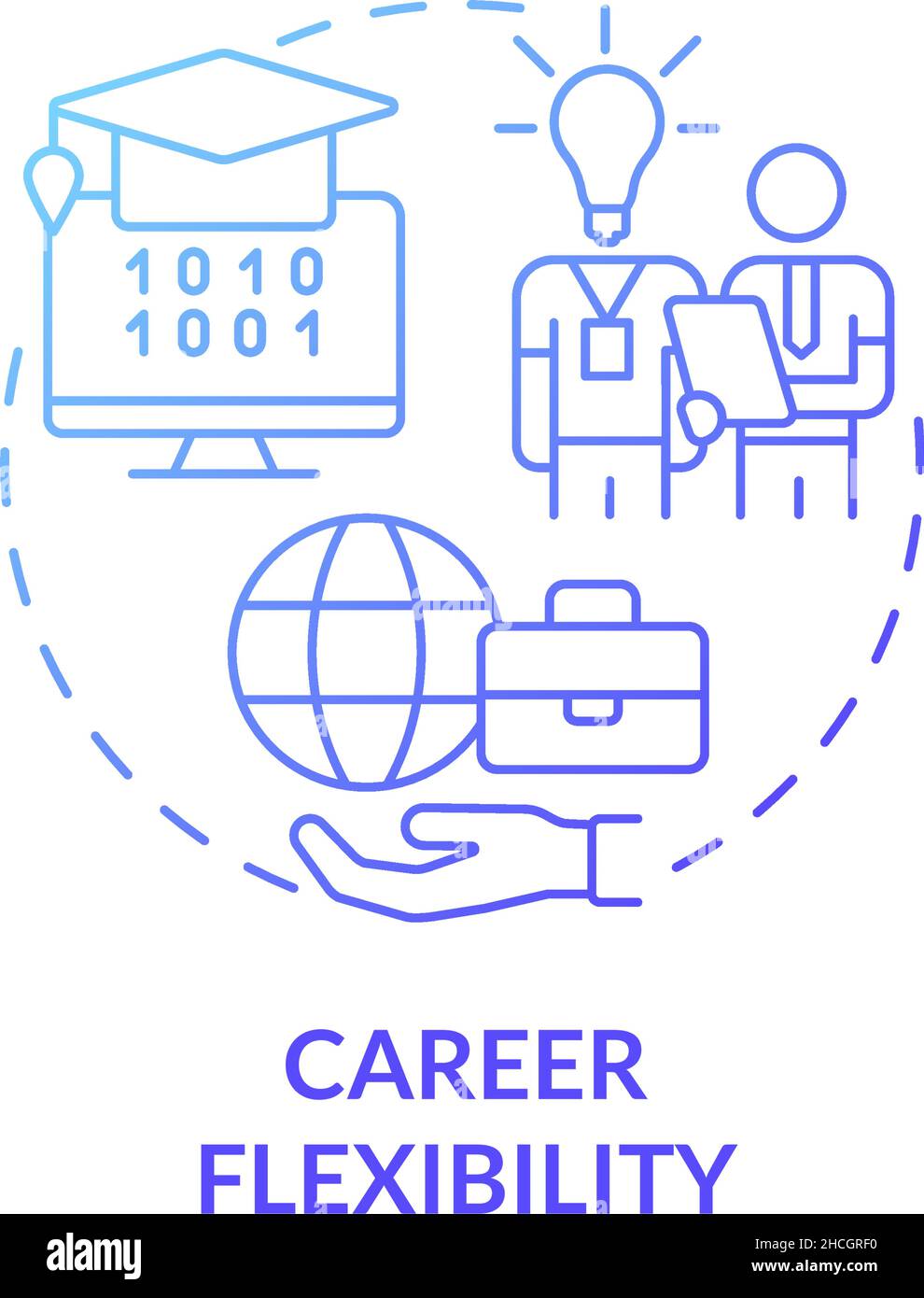 Career flexibility blue gradient concept icon Stock Vector Image & Art ...