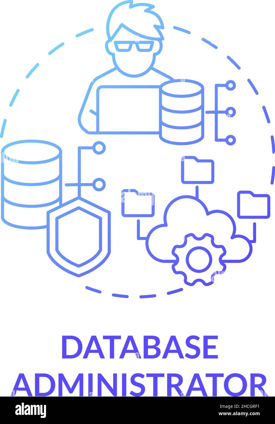 Database administrator blue gradient concept icon Stock Vector Image ...