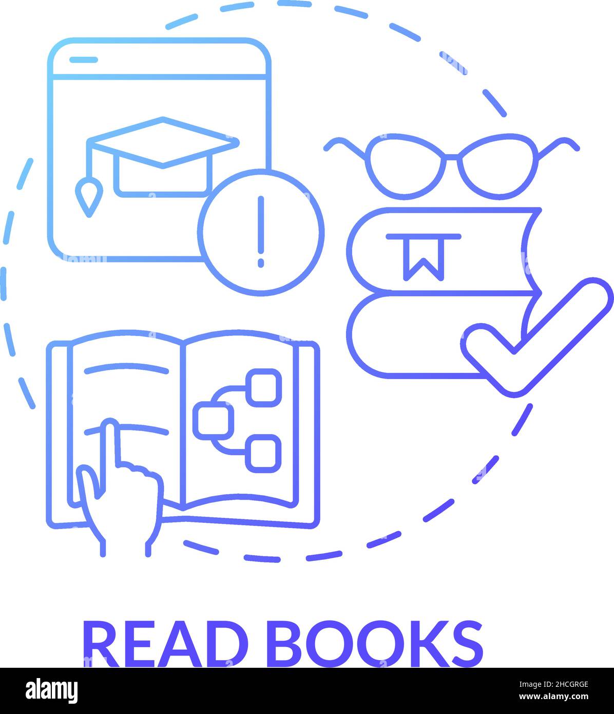 Read books blue gradient concept icon Stock Vector Image & Art - Alamy
