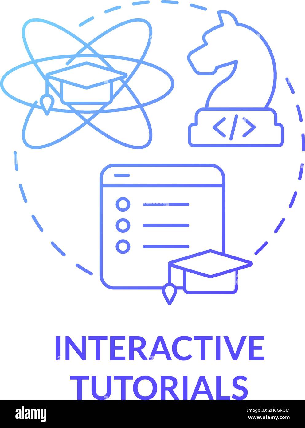 Interactive tutorials blue gradient concept icon Stock Vector Image & Art - Alamy