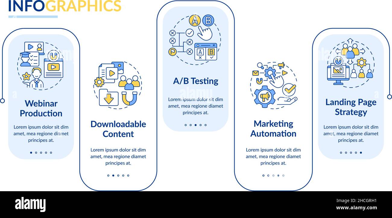 Digital marketing strategies rectangle infographic template Stock ...