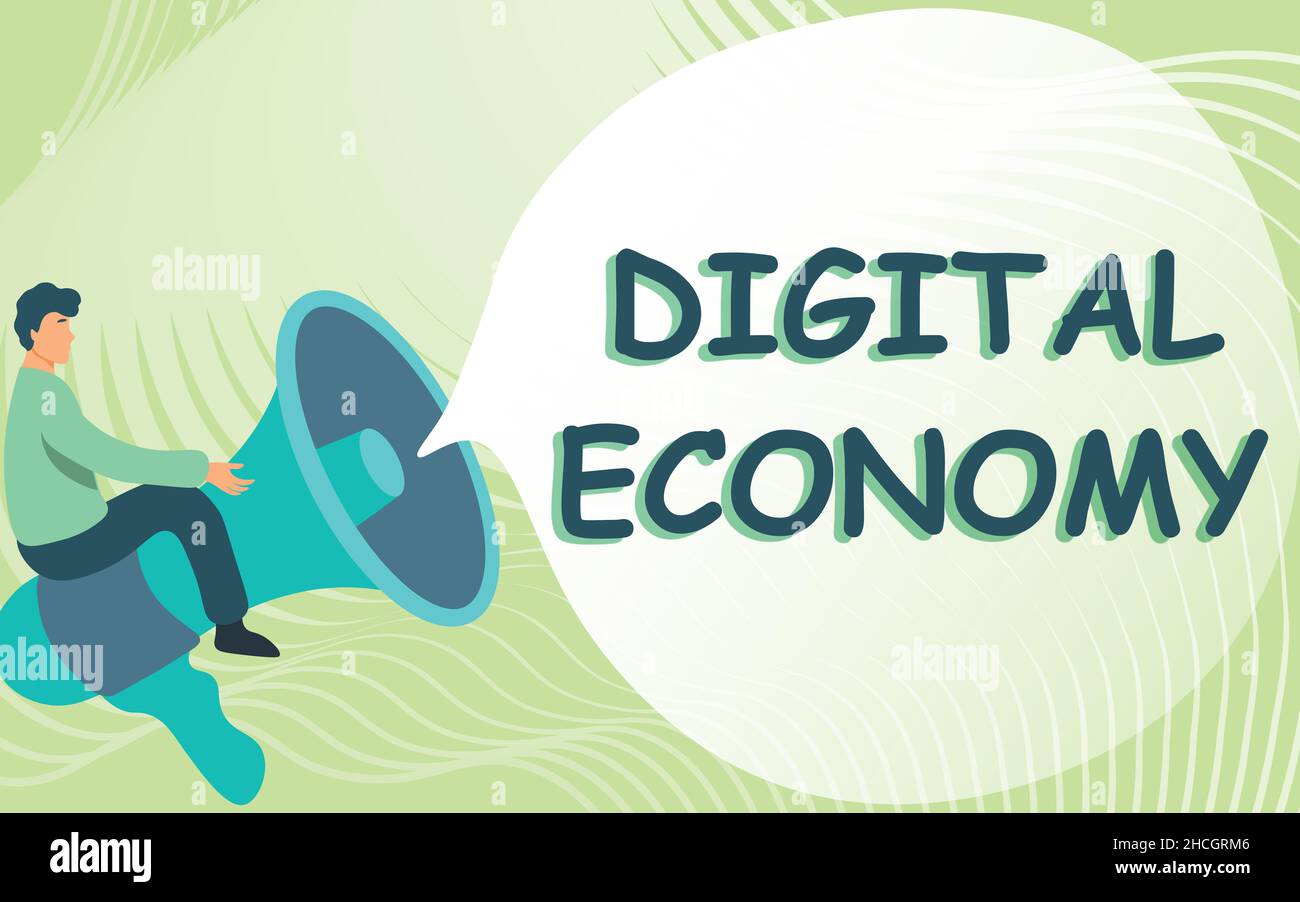 Sign displaying Digital Economy. Word Written on advancement of economy ...