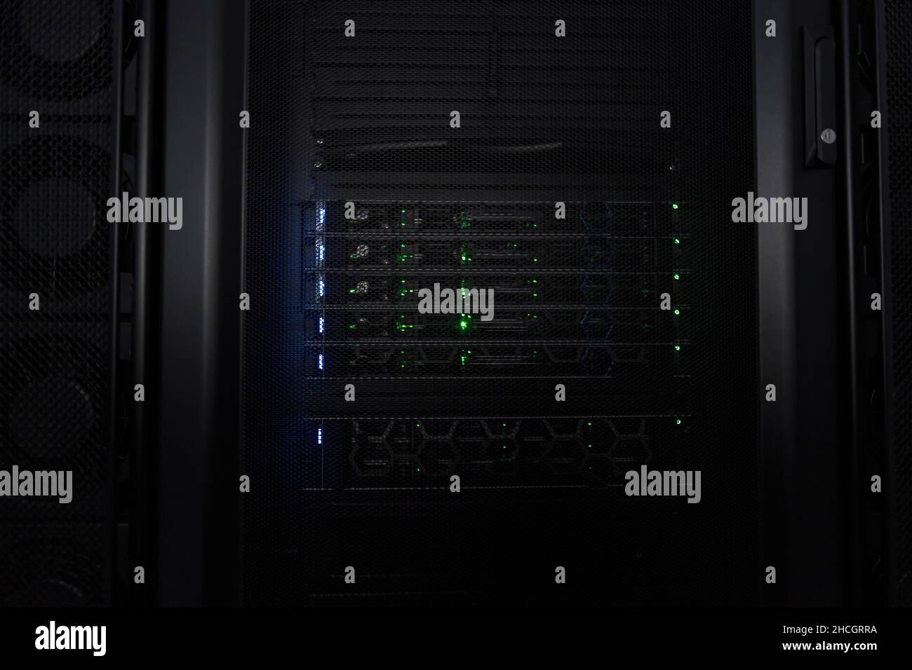 Data Center With Multiple Rows of Fully Operational Server Racks ...