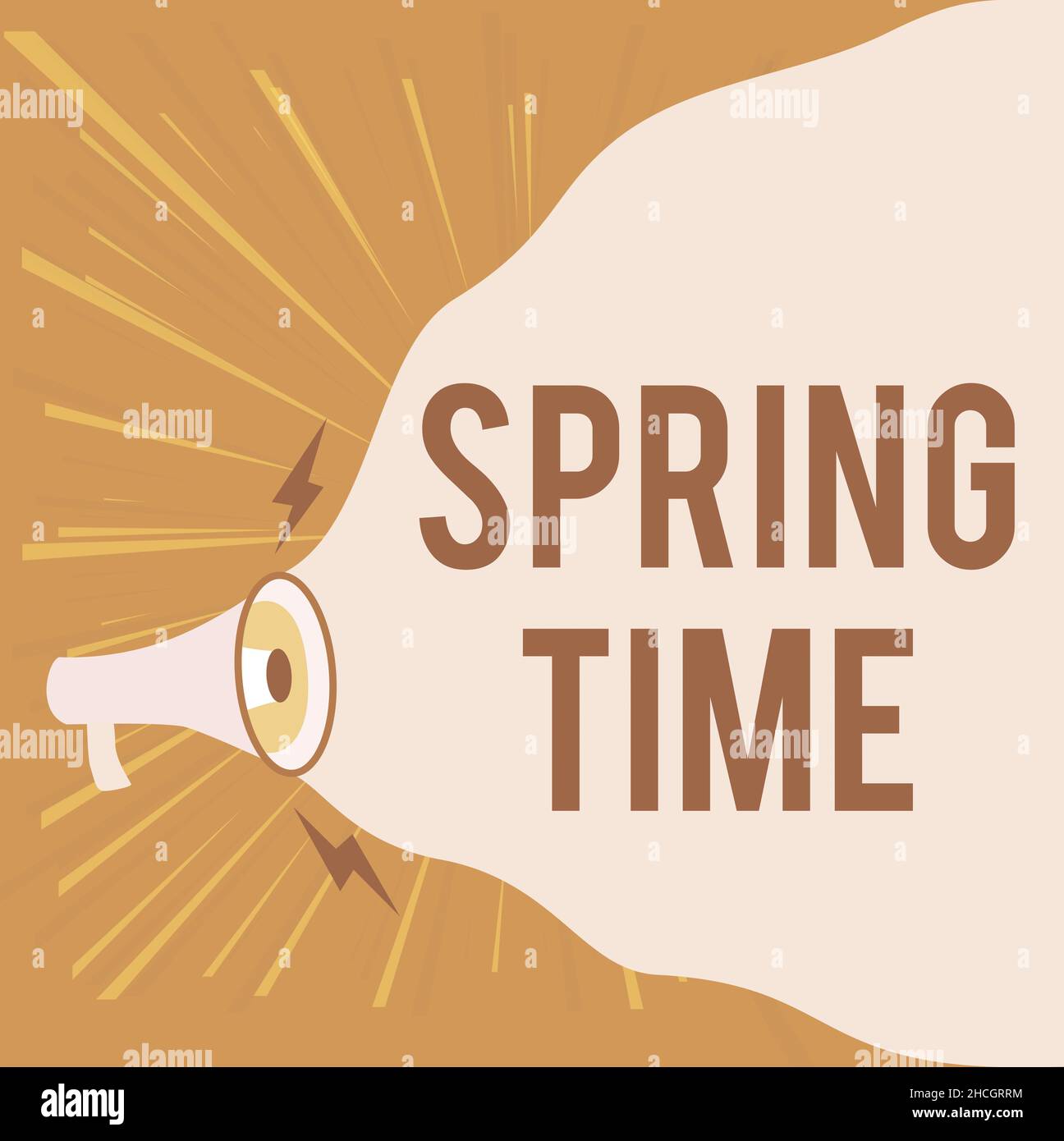 Text caption presenting Spring Time. Word Written on temperate season ...