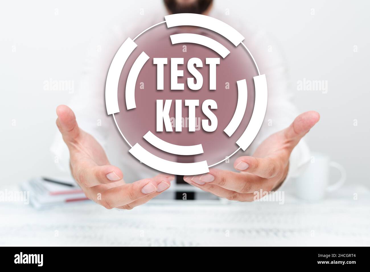 Hand writing sign Test Kits. Conceptual photo tools used to detect the ...