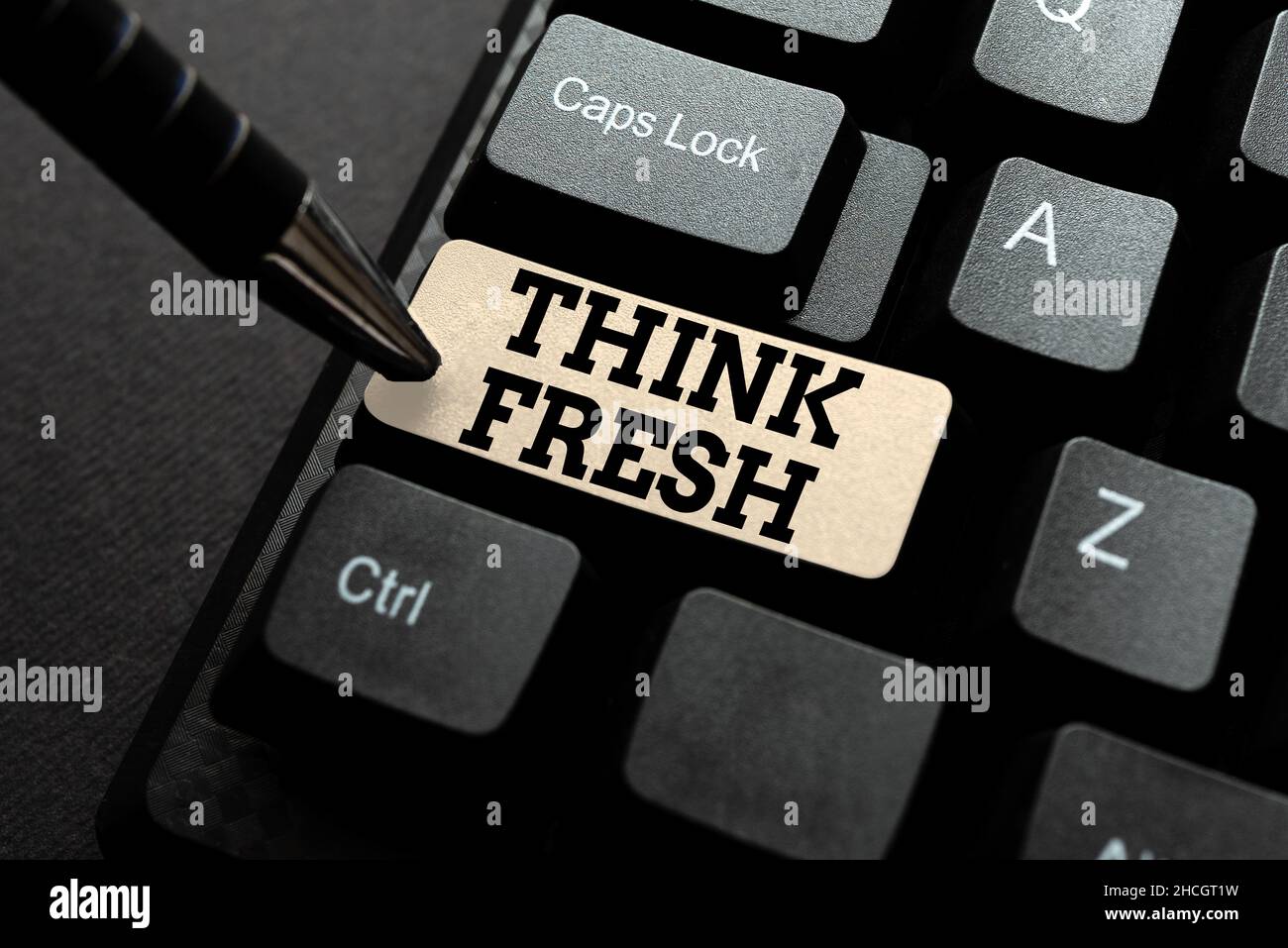 Text showing inspiration Think Fresh. Concept meaning a new perspective ...