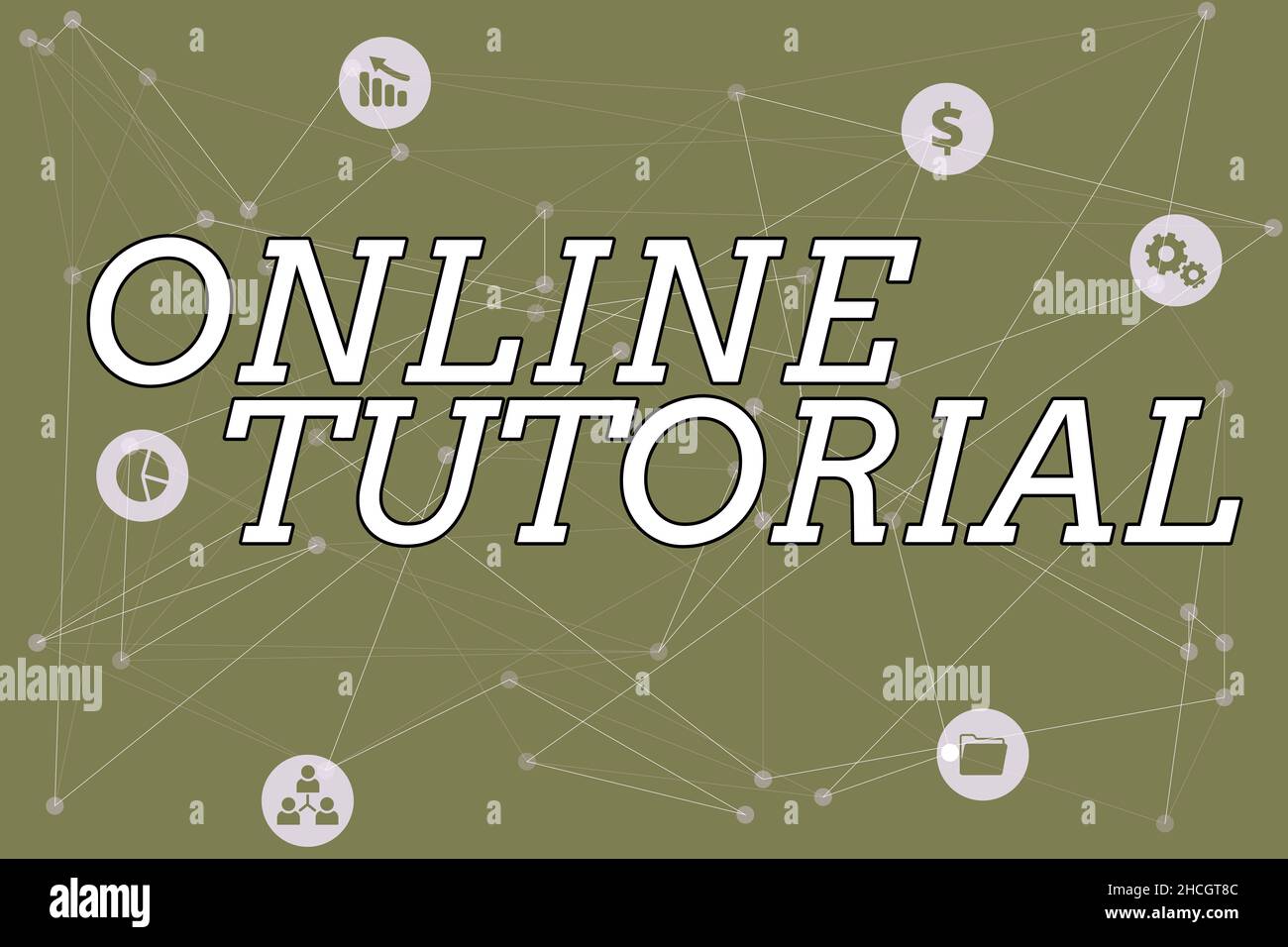 Conceptual caption Online Tutorial. Business showcase An individual is ...