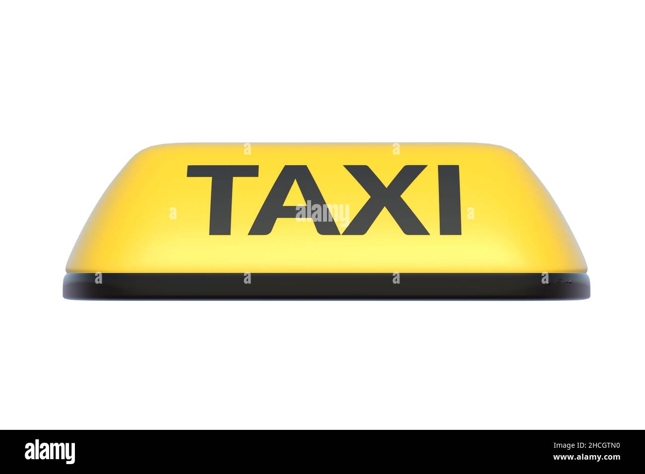 Yellow taxi sign isolated on white background. 3d render Stock Photo ...