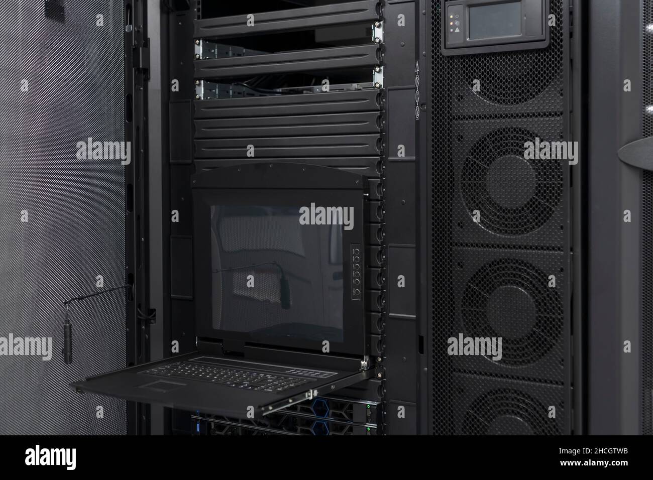 Data Center With Multiple Rows of Fully Operational Server Racks ...