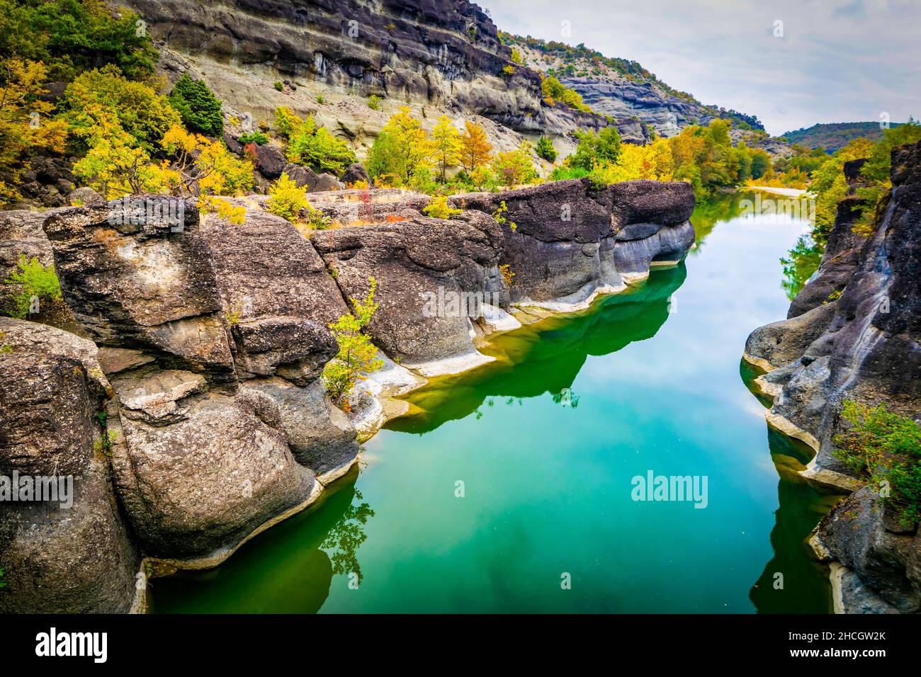 horizontal image of the green river in greece Stock Photo - Alamy