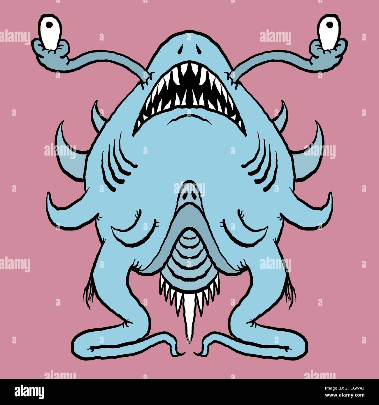 Cartoon illustration character monsters design Stock Photo - Alamy