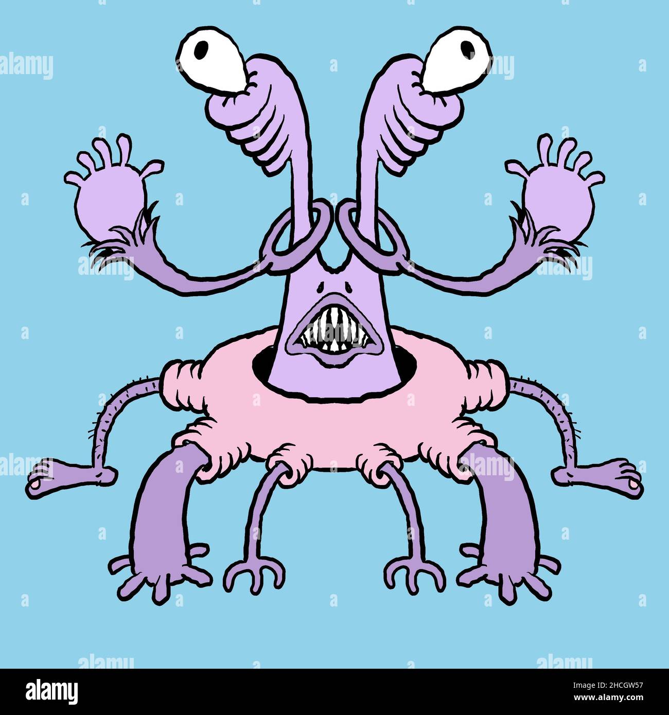 Cartoon illustration character monsters design Stock Photo - Alamy