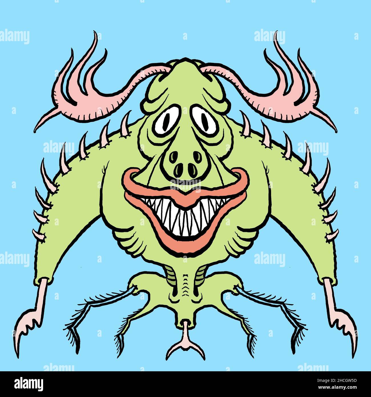 Cartoon illustration character monsters design Stock Photo - Alamy