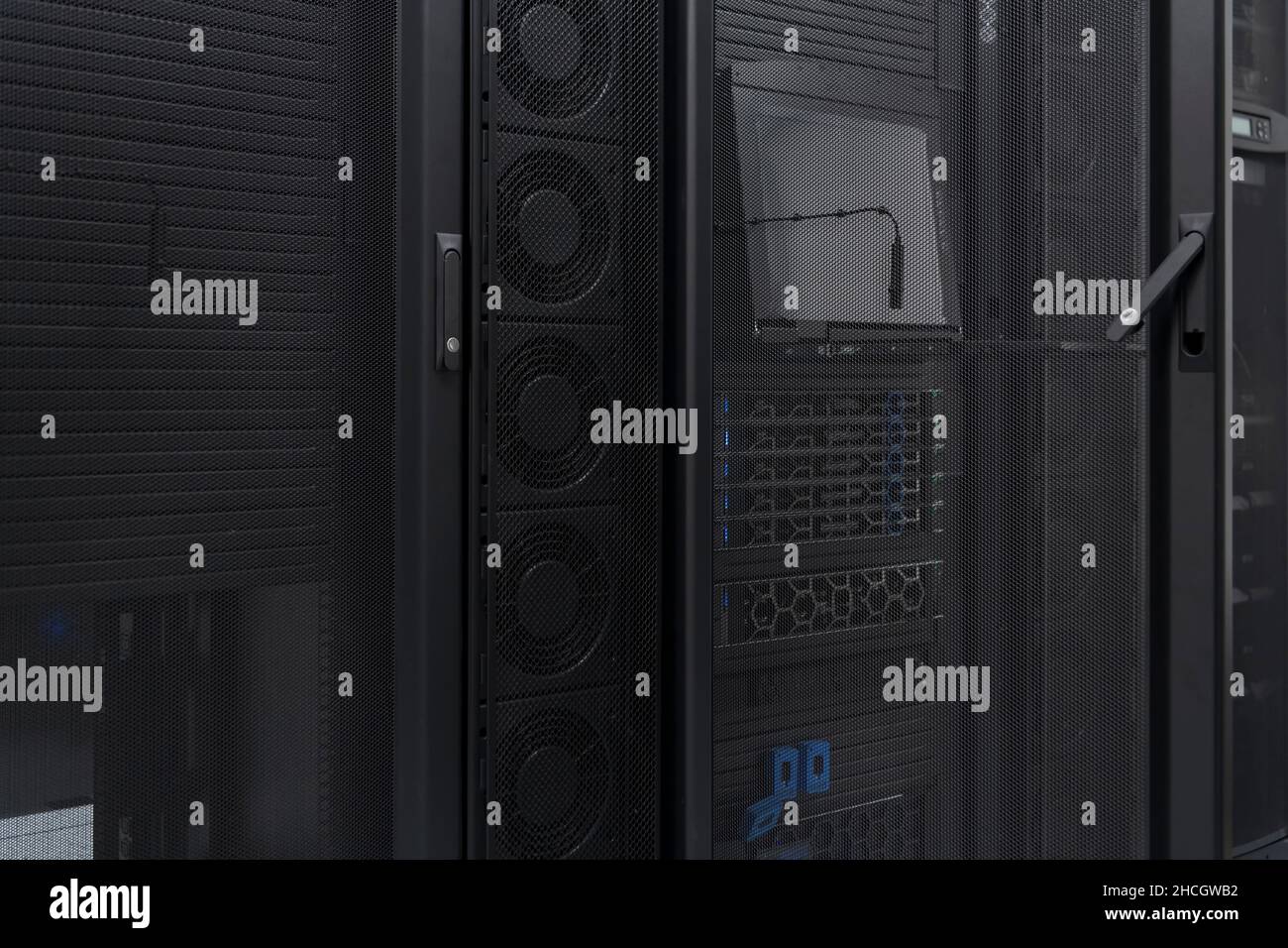 Data Center With Multiple Rows of Fully Operational Server Racks ...