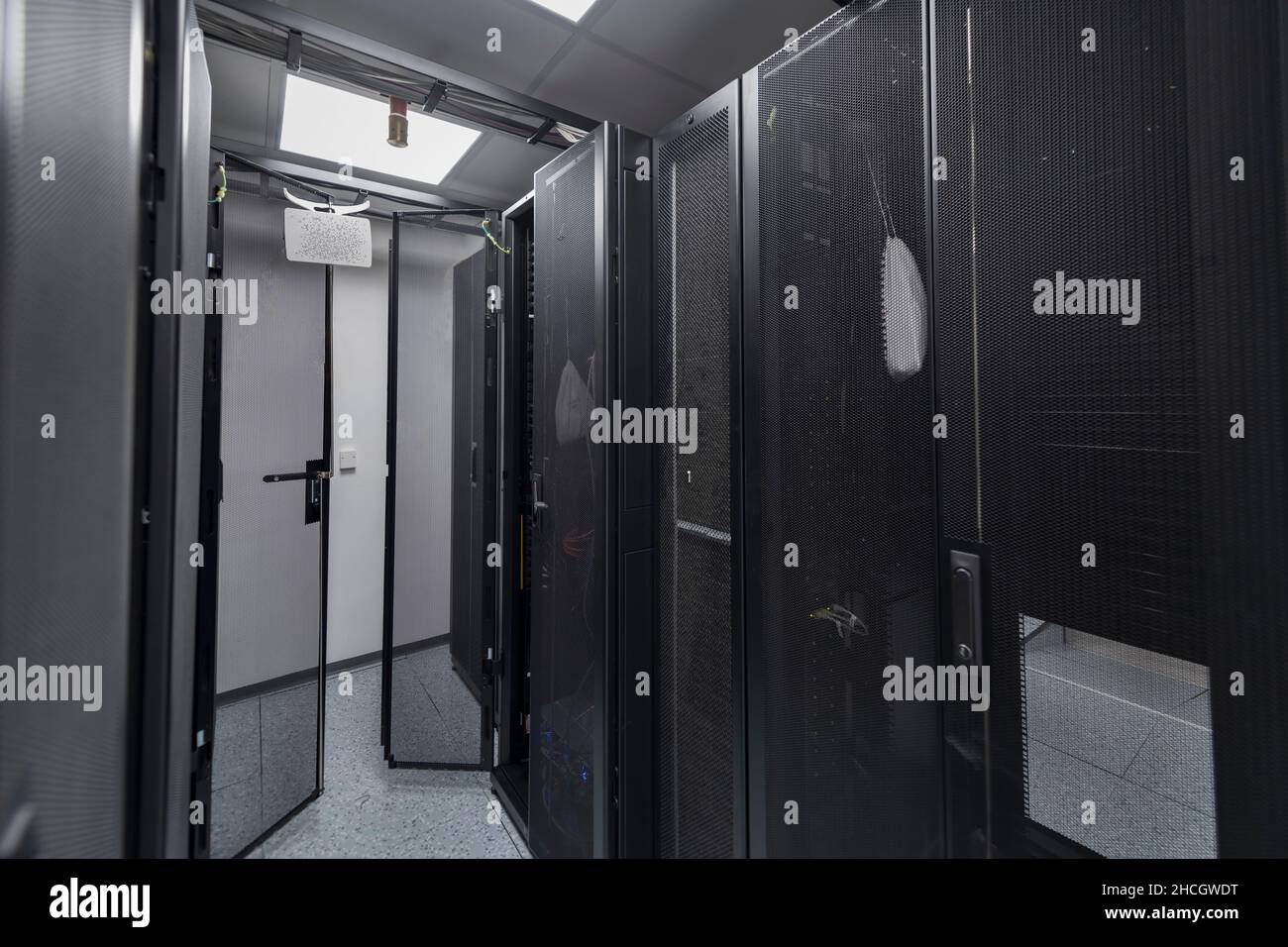 Data Center With Multiple Rows of Fully Operational Server Racks ...