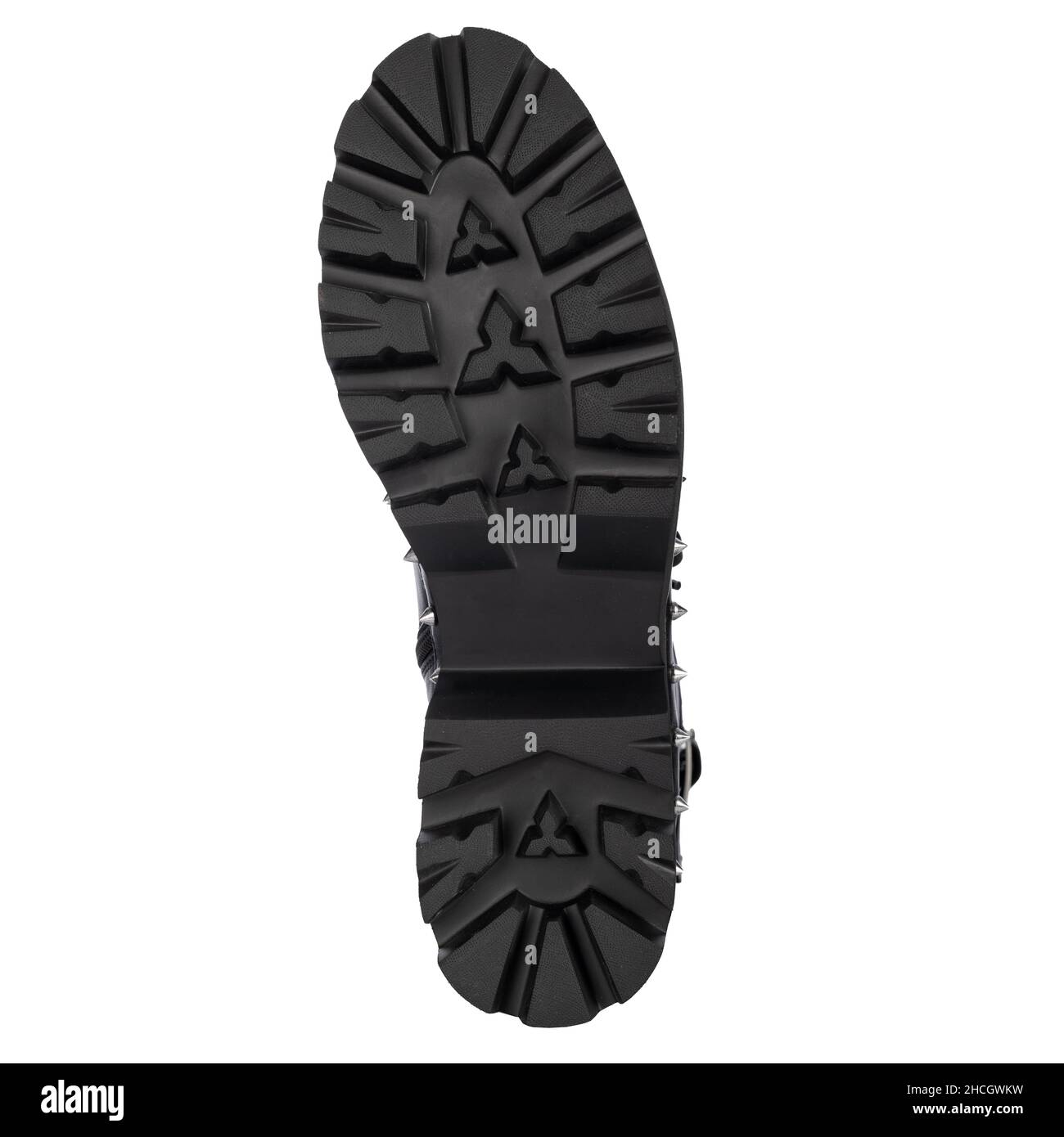 Black shoe sole. Isolated on a white background. Shoe sole close-up ...