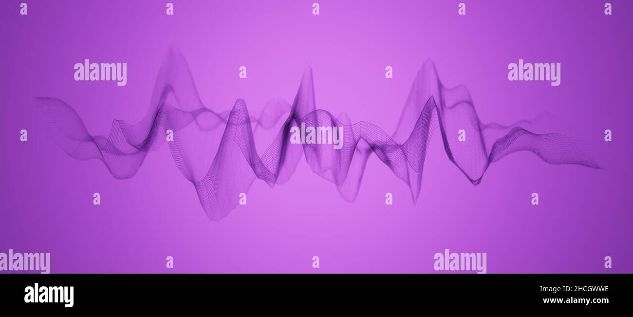 Abstract purple wireframe waveform hi-res stock photography and images ...