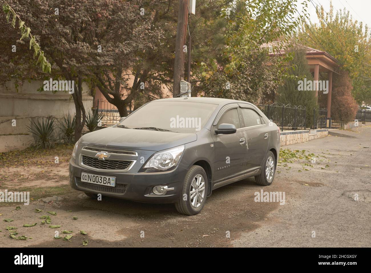 Chevrolet cars covered in dirt, dust during a historic dust storm on ...