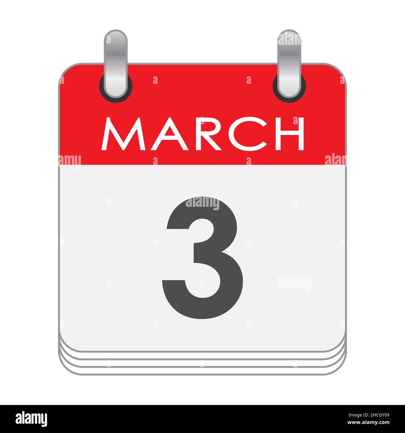 MARCH 3. A leaf of the flip calendar with the date of MARCH 3. Flat ...