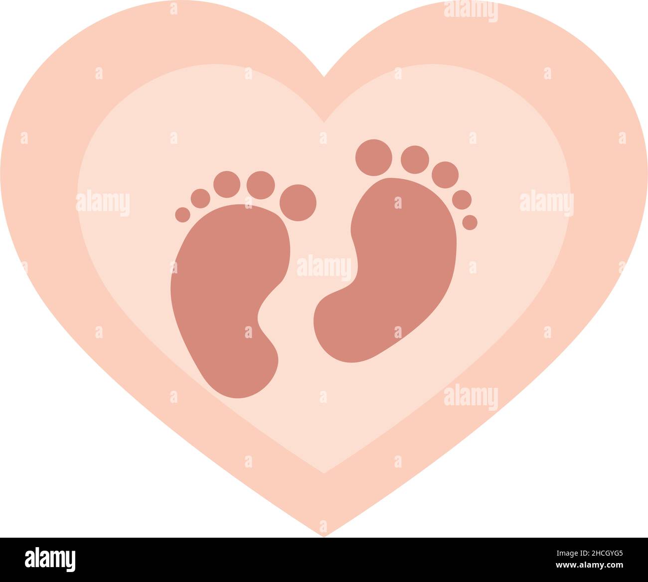 baby footprints in heart Stock Vector Image & Art - Alamy