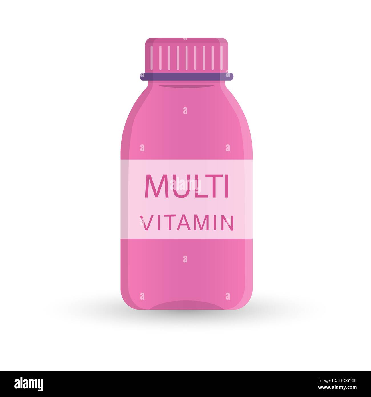 bottle of Multi vitamin. Medicine. medical preparations. Flat style ...