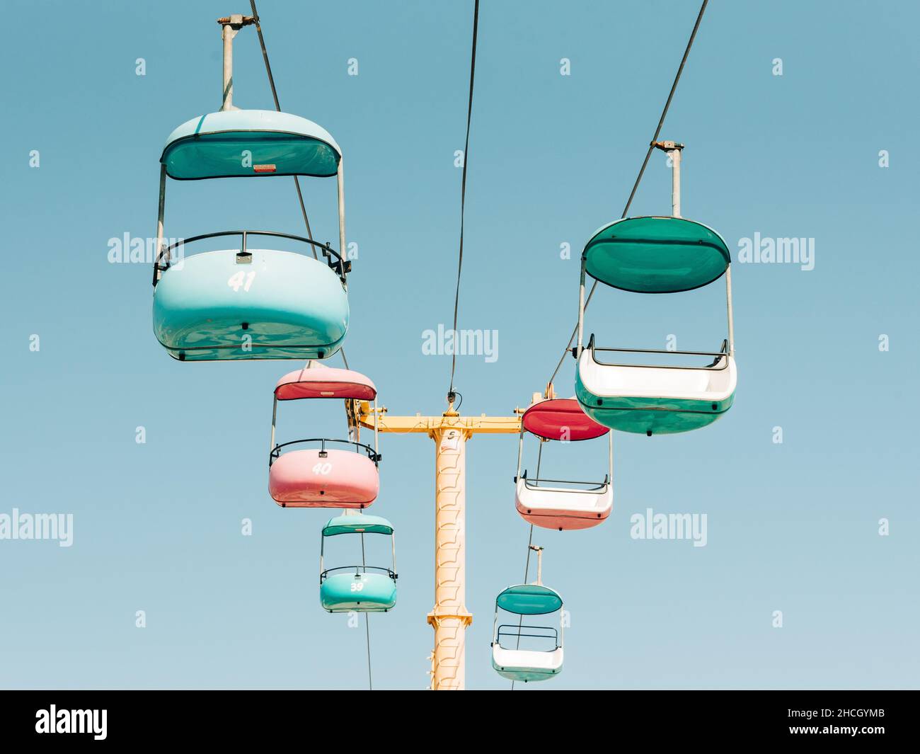 The Sky Glider ride on the boardwalk in Santa Cruz, California Stock ...